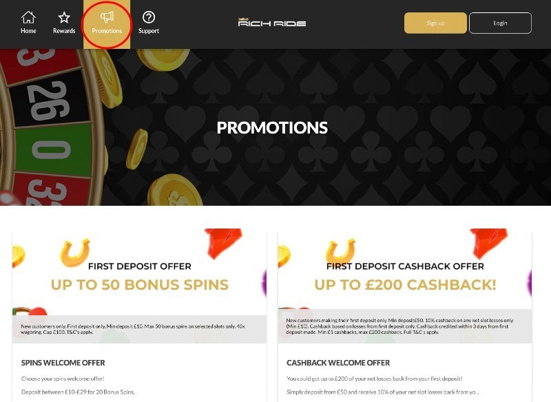 Rich Ride Casino Review 2022 | 50 Free Spins + £200 Cashback | Kabono